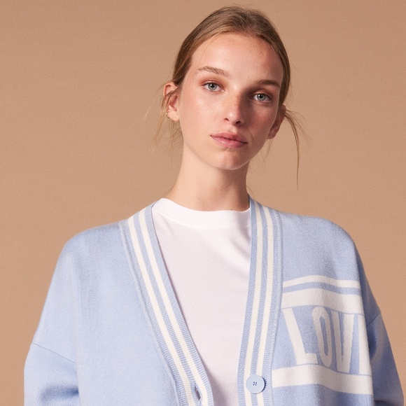 Sandro | Sweaters | Sandro Paris College Style Cardigan Sweater Nwot ...